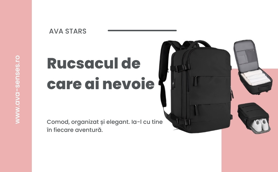 Rucsac de Dama pentru Calatorie, Compartiment Incaltaminte si Haine ...